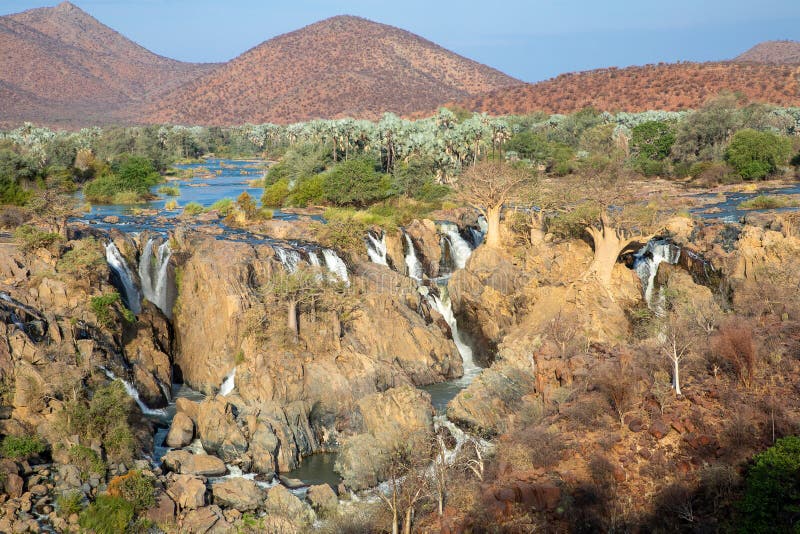 Epupa Falls on the Kuene River, Namibia Stock Image - Image of africa ...