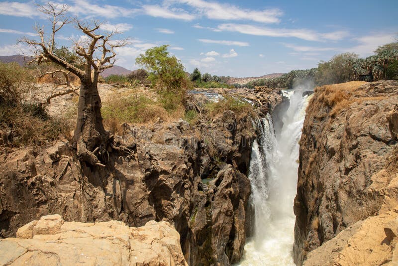 Epupa Falls on the Kuene River, Namibia Stock Image - Image of africa ...