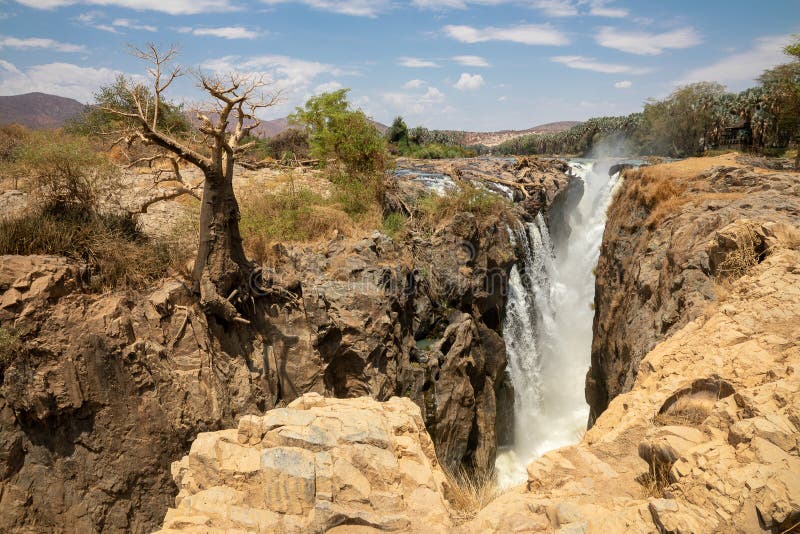 Epupa Falls on the Kuene River, Namibia Stock Image - Image of africa ...