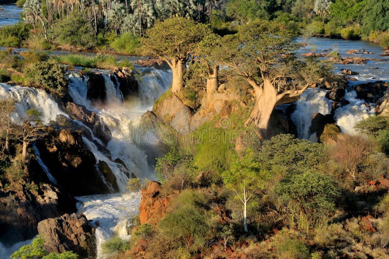 Epupa waterfall, Namibia stock photo. Image of water - 44621914