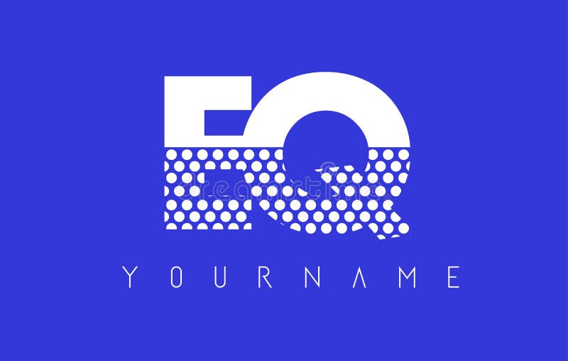 EQ E Q Dotted Letter Logo Design with Blue Background. Stock Vector ...