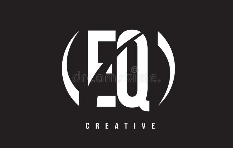 EQ E Q White Letter Logo Design with Black Background. Stock Vector ...