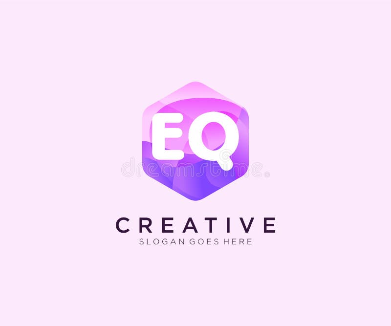 EQ Initial Logo with Colorful Hexagon Modern Business Alphabet Logo ...
