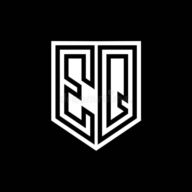 EQ Logo Monogram Shield Geometric Black Line Inside White Shield Color ...