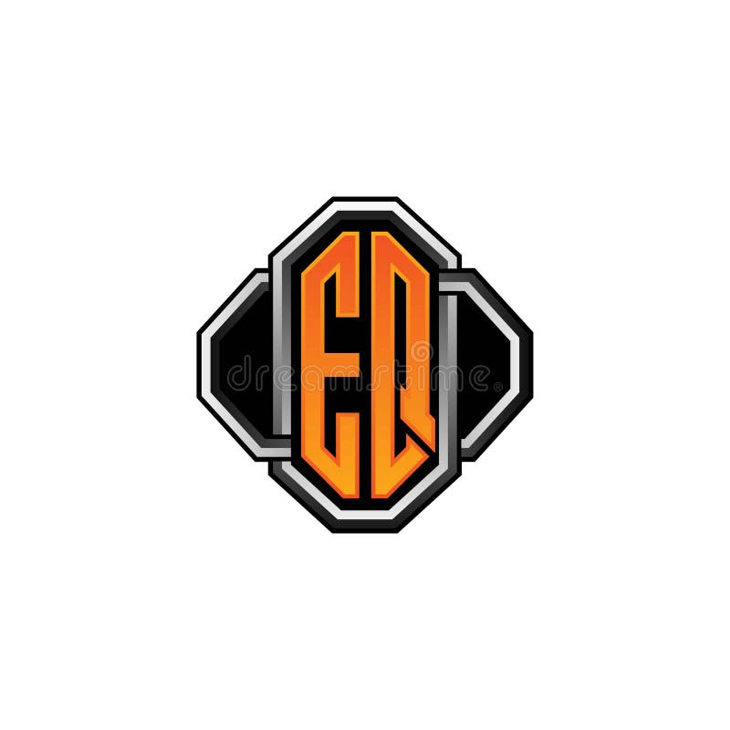 EQ Logo Letter Geometric Vintage Style Stock Vector - Illustration of ...