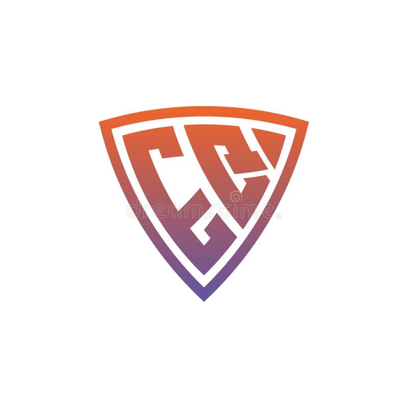 EQ Logo Shield Monogram Gradient Style Design Stock Vector ...