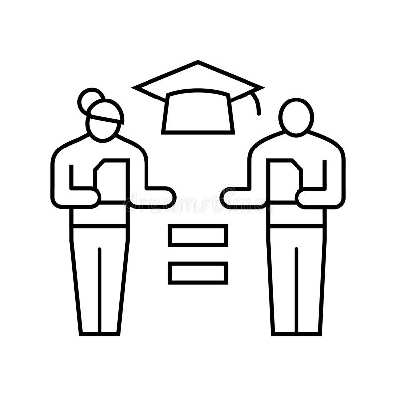 Equal Access Education Line Icon Vector Illustration Stock Vector ...