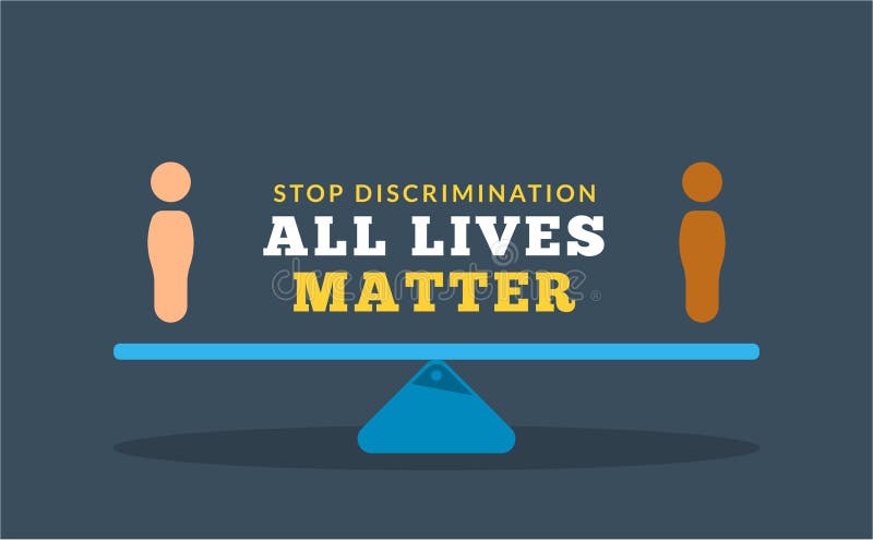 An Equal Balance of White and Black People Sign. Vector Illustration ...