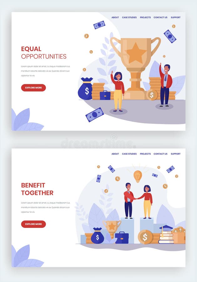 Equality Landing Page Template Set Stock Illustrations – 47 Equality ...