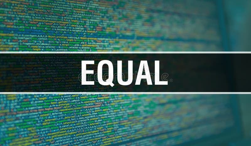 Equal with Binary Code Digital Technology Background. Abstract ...