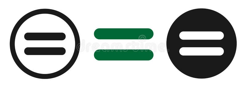 Equal Icon Set Vector. Flat Equal Symbol, Illustration â€“ Vector Stock ...