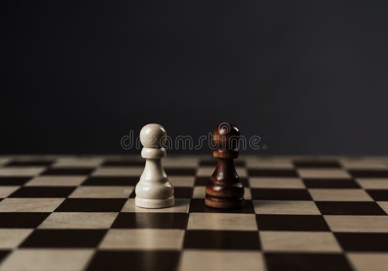 Equal Meeting between Two Pawn Pieces. Negotiation Concept Stock Image ...