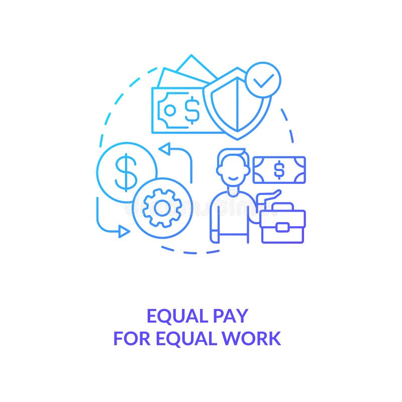 Equal Pay for Equal Work Blue Gradient Concept Icon Stock Vector ...
