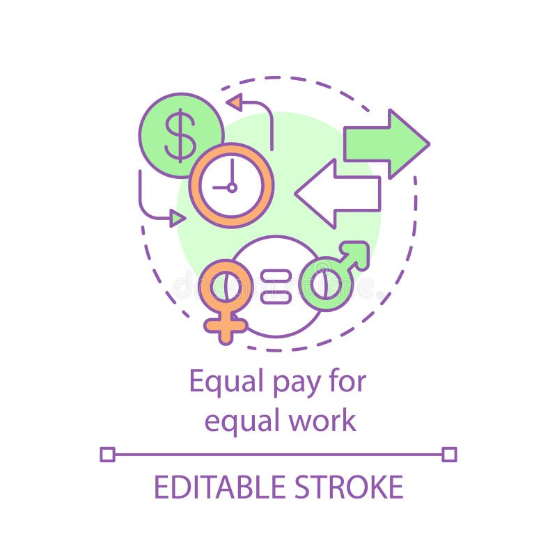 Equal Pay for Equal Work Concept Icon Stock Vector - Illustration of ...