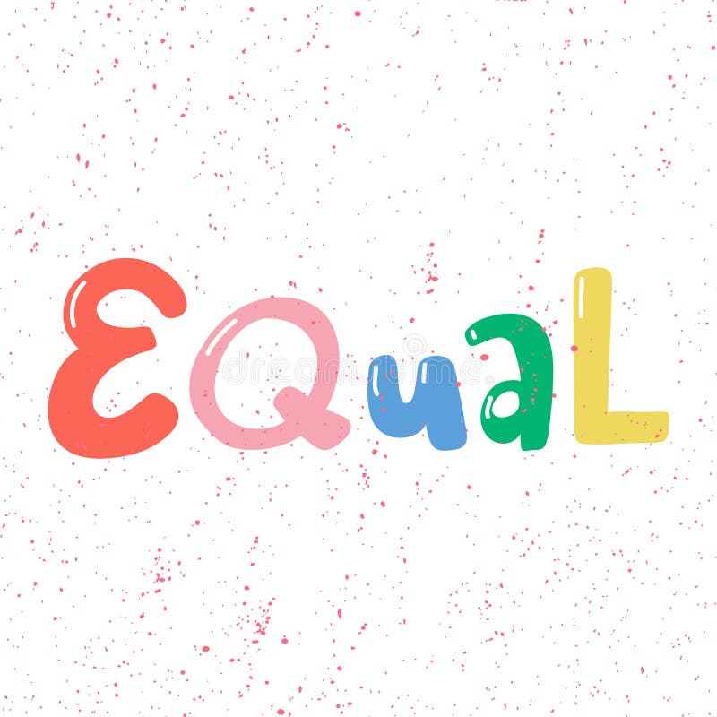 Equal. Placard Template with Calligraphic Design Flat Design Elements ...