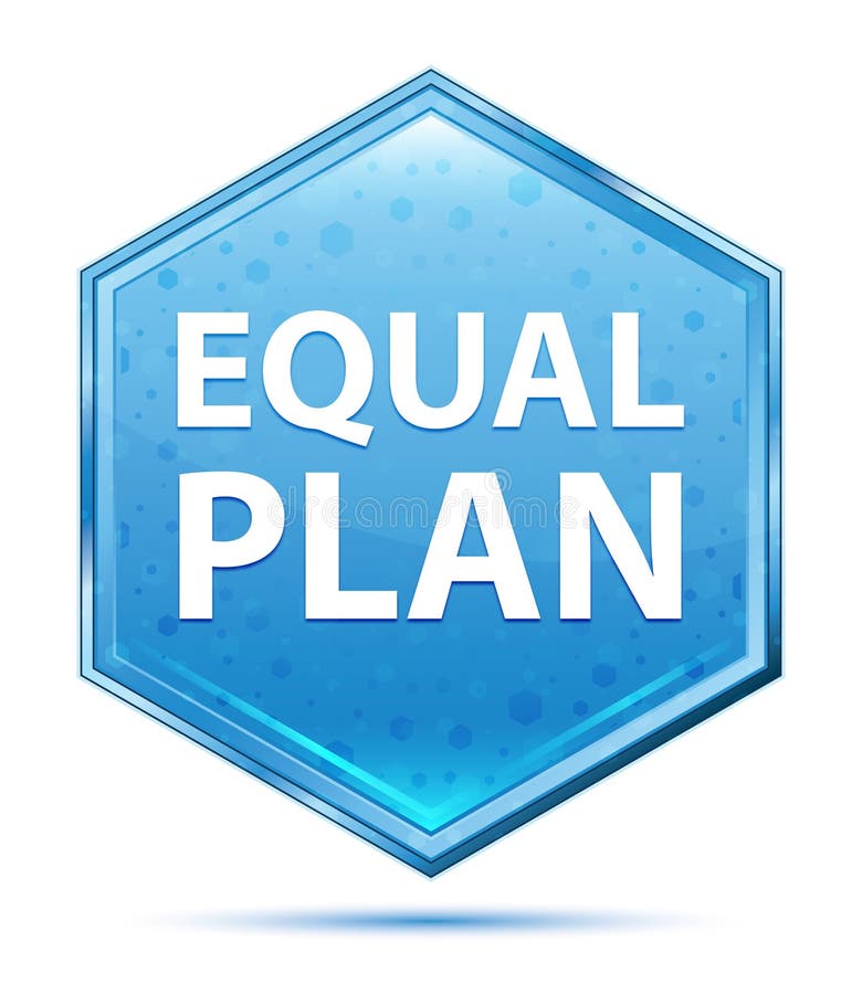 Equal Plan Crystal Blue Hexagon Button Stock Illustration ...