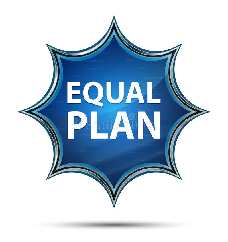 Equal Plan Magical Glassy Sunburst Blue Button Stock Illustration ...