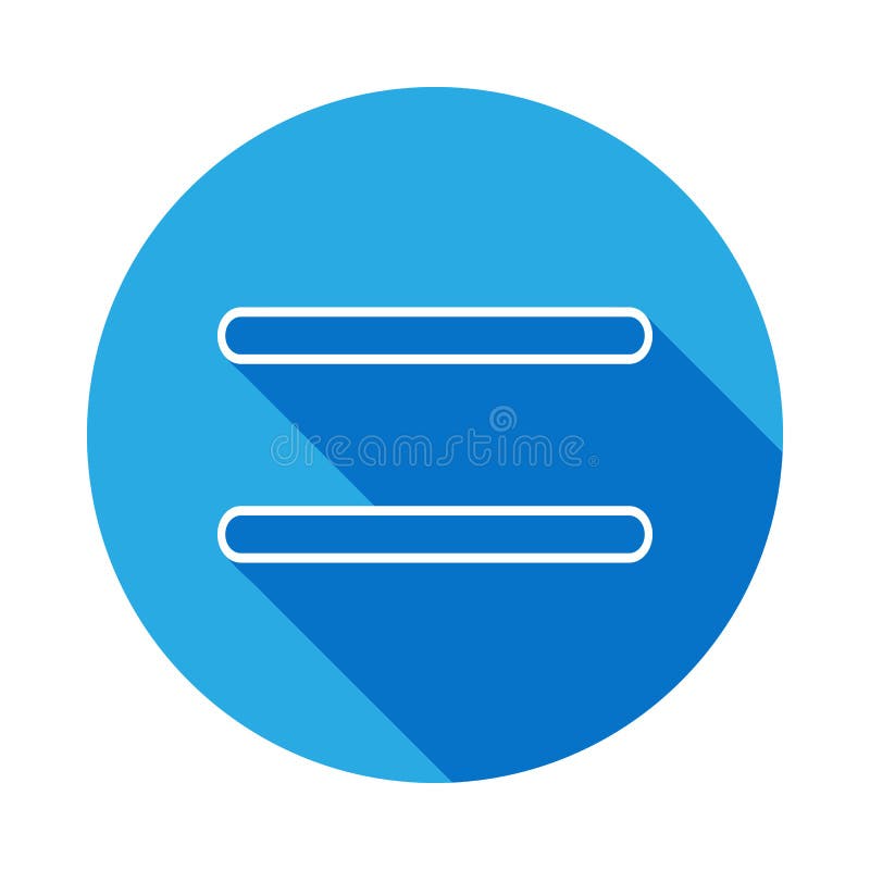Equal Sign Icon with Long Shadow. Thin Line Icon for Website Design and ...