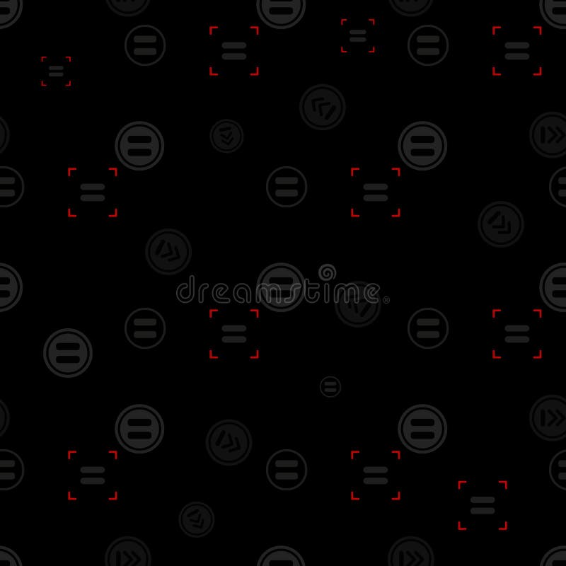 Equal Sign Seamless Pattern, Isolated on Black Background. Vector ...