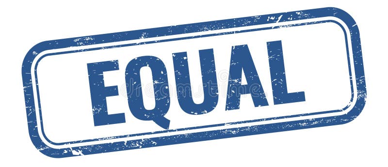 EQUAL Text on Blue Grungy Vintage Stamp Stock Illustration ...