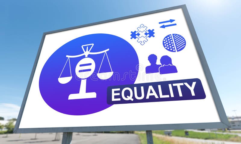 Equality Concept on a Billboard Stock Photo - Image of equity, culture ...