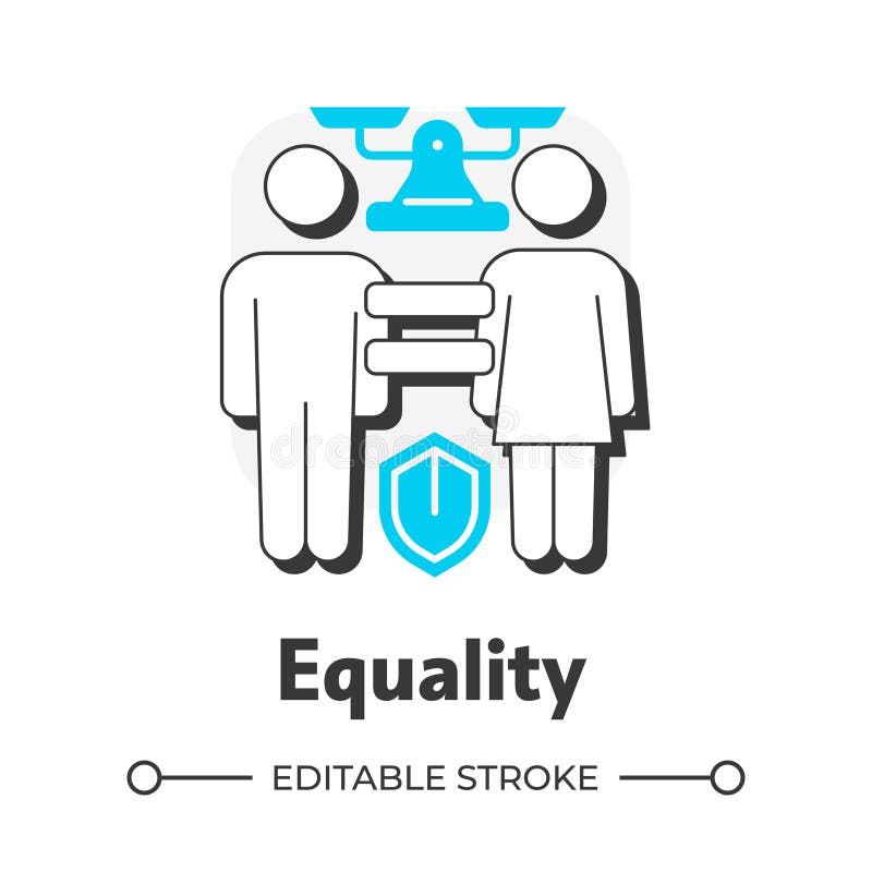 Equality Flat Outline Concept Icon Stock Illustration - Illustration of ...
