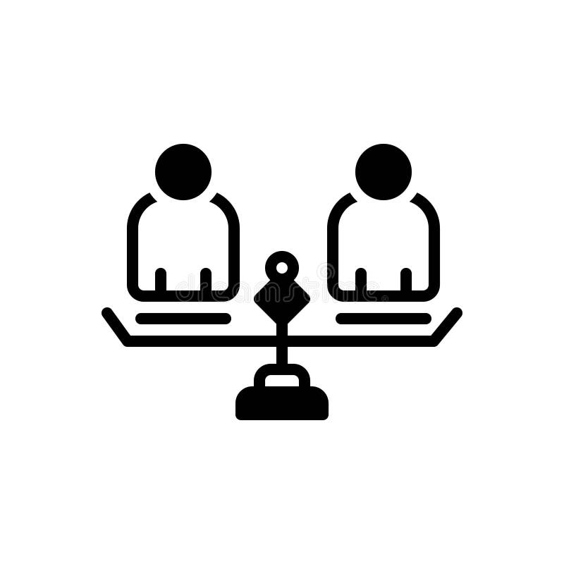 Black Solid Icon for Equality, Similarity and Parity Stock Vector ...