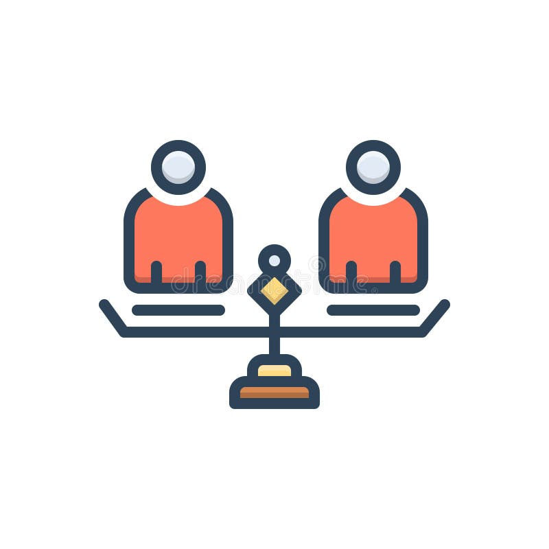 Color Illustration Icon for Equality, Similarity and Parity Stock ...