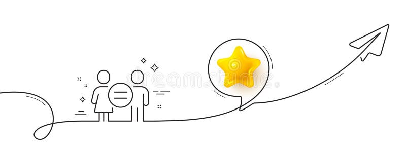 Equality Line Icon. Ethics Balance Sign. Continuous Line with Plane ...