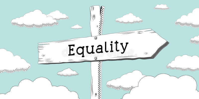 Equality - Outline Signpost with One Arrow Stock Illustration ...