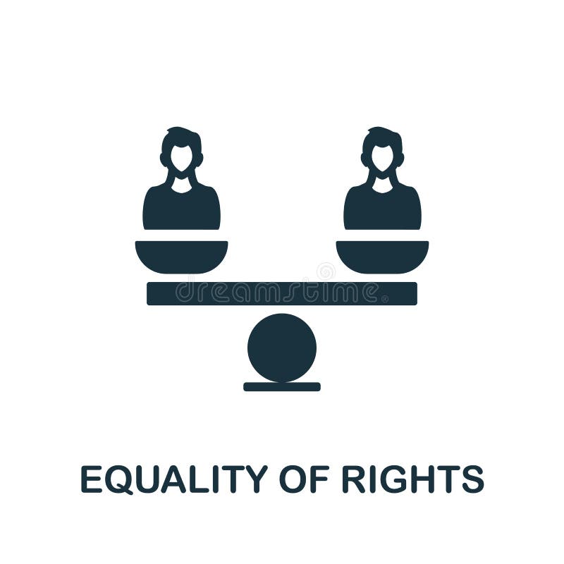 Equality of Rights Icon. Monochrome Sign from Human Rights Collection ...