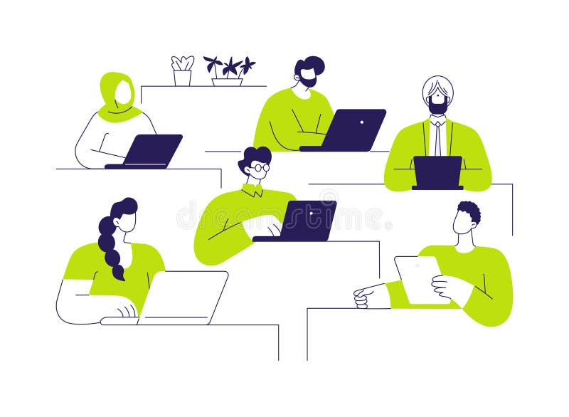 Equality at a Workplace Abstract Concept Vector Illustration. Stock ...