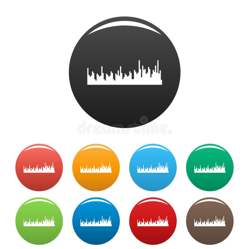 Equalizer Audio Icons Set Color Vector Stock Vector - Illustration of ...