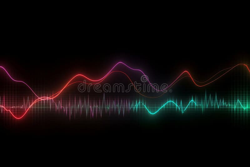 Equalizer Effect. Neon Lights. Sound Wave on a Black Background AI ...