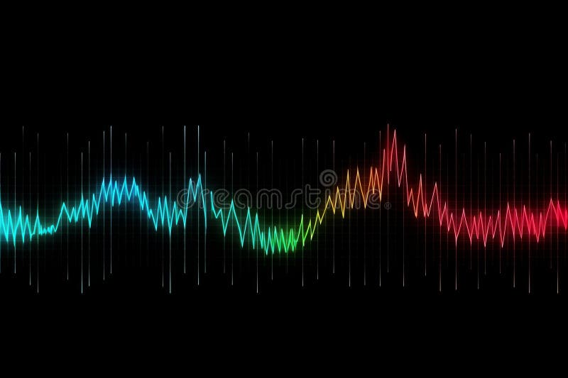 Equalizer Effect. Neon Lights. Sound Wave on a Black Background AI ...
