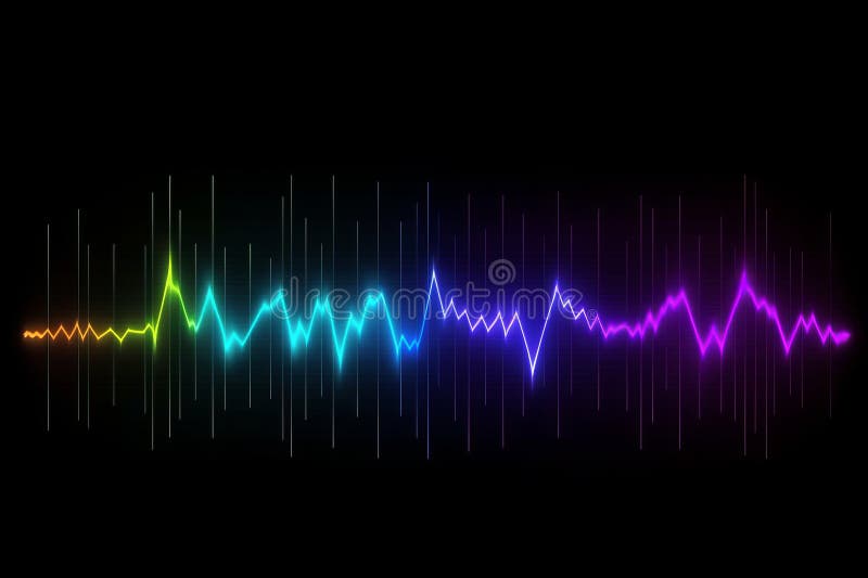 Equalizer Effect. Neon Lights. Sound Wave on a Black Background AI ...