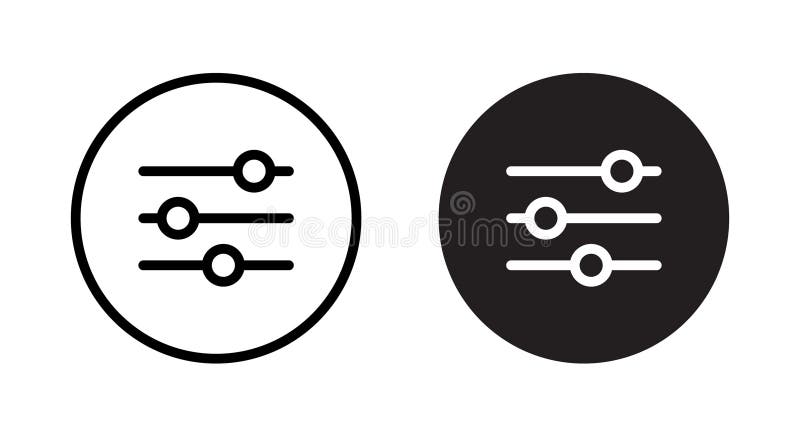 Equalizer Filter Icon on Black Circle Stock Vector - Illustration of ...
