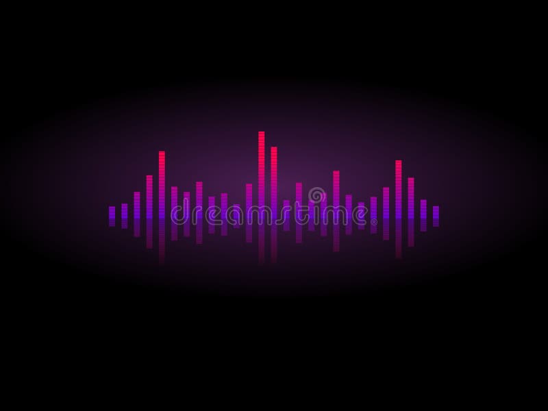 Horizontal Music Banner. Bright Purple Futuristic Round Equalizer Stock ...
