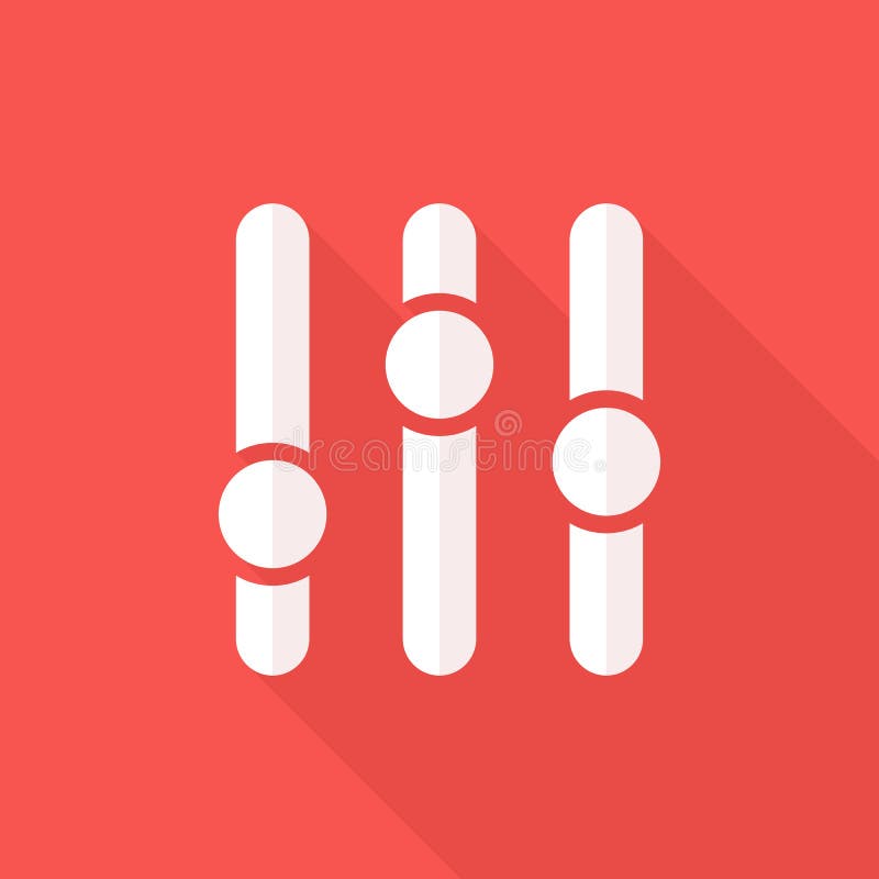 Equalizer Icon. Adjustment Flat Design Style Vector Illustration, Level ...