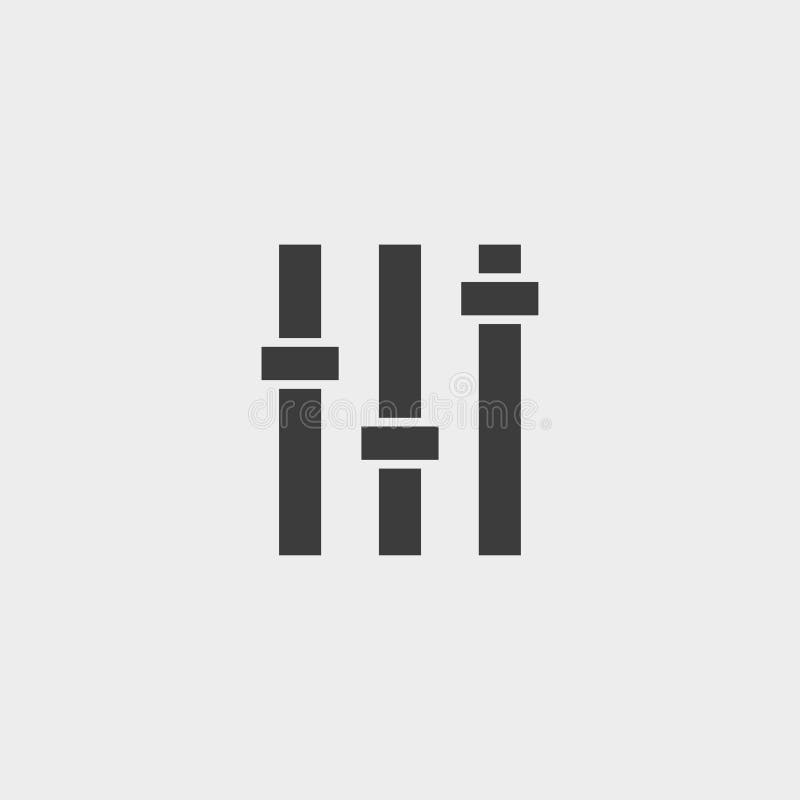 Equalizer Icon in a Flat Design in Black Color. Vector Illustration ...