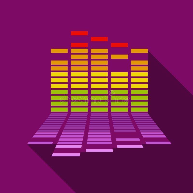Equalizer icon, flat style stock vector. Illustration of entertainment ...