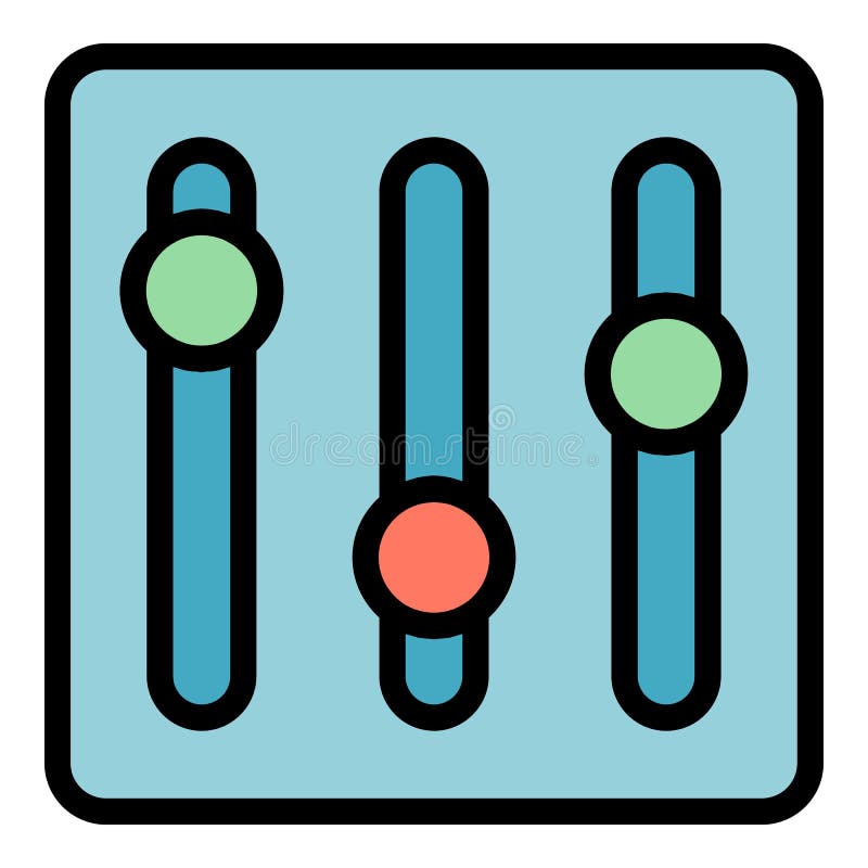Equalizer Interface Icon Color Outline Vector Stock Illustration ...