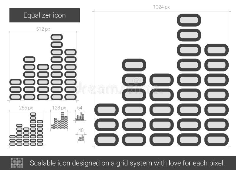 Equalizer line icon. stock vector. Illustration of music - 80686751