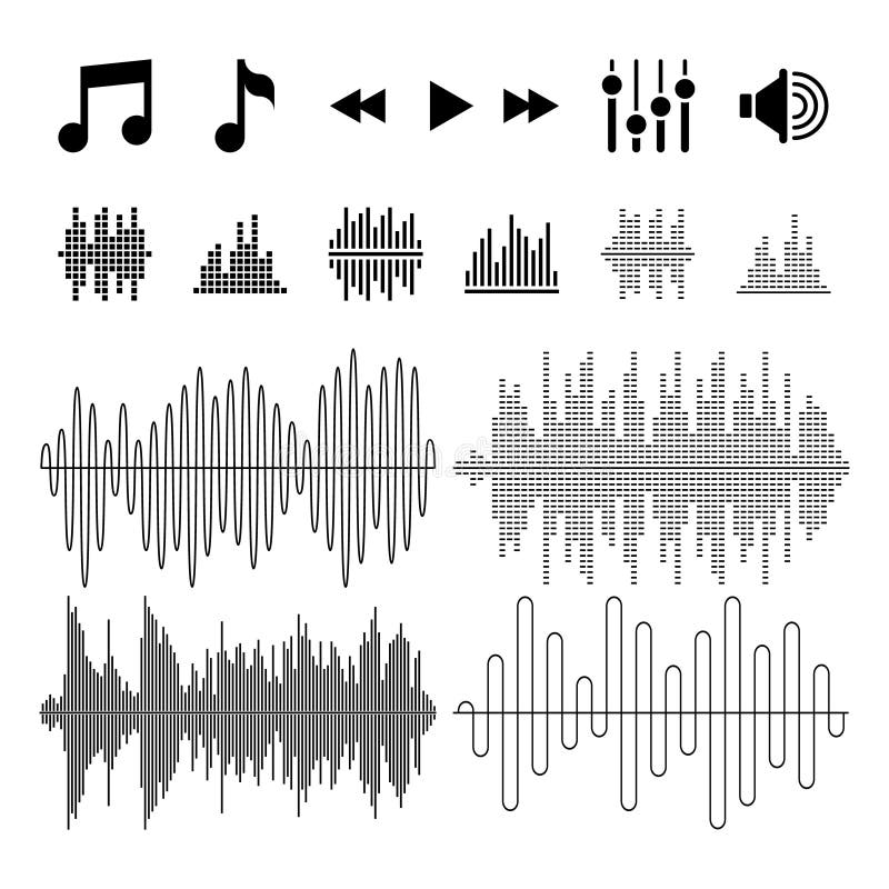 Equalizer, Music, Sound Waves Vector Icons Stock Vector - Illustration ...