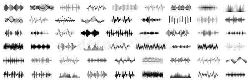 Equalizer Music Waves Collection. Set of Black Music Wave. Black Music ...