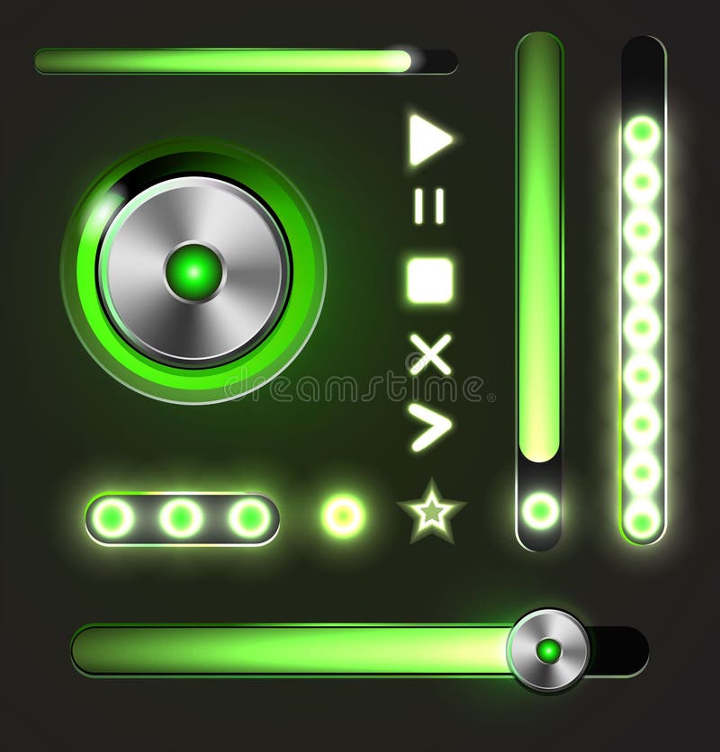 Media Buttons and Audio Player Track Stock Vector - Illustration of ...