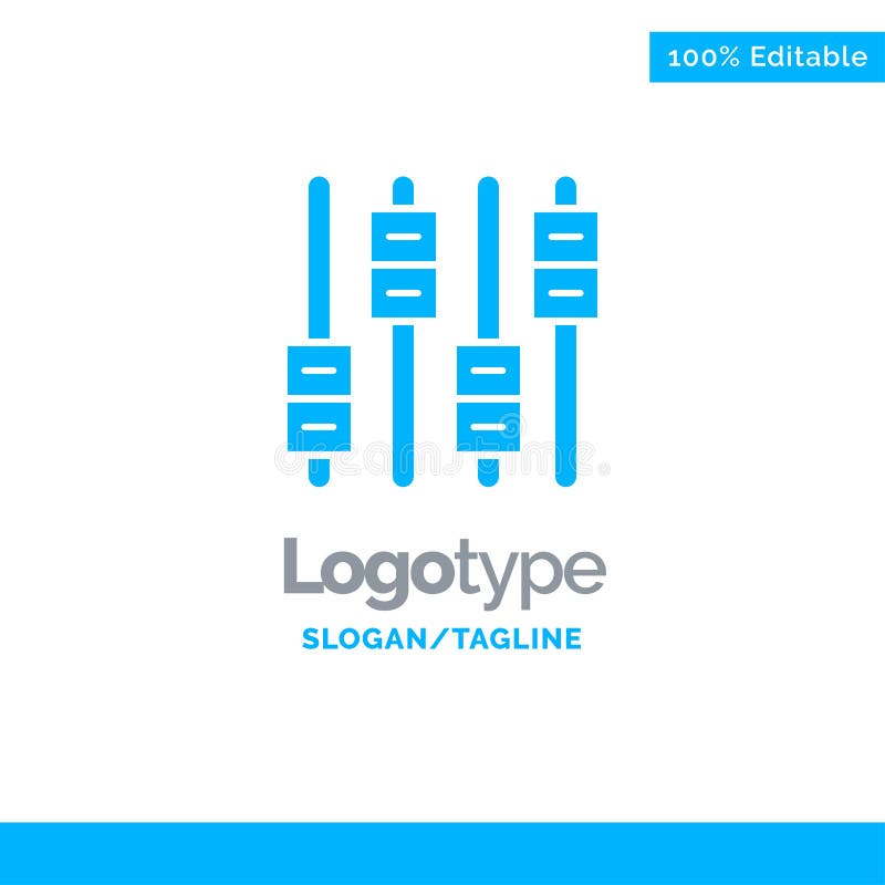 Equalizer, Sound, Audio, Volume Blue Solid Logo Template. Place for ...