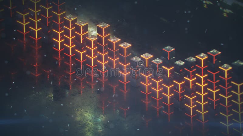 Equalizer or Spectrum Analyzer 3D Render Illustration Stock ...