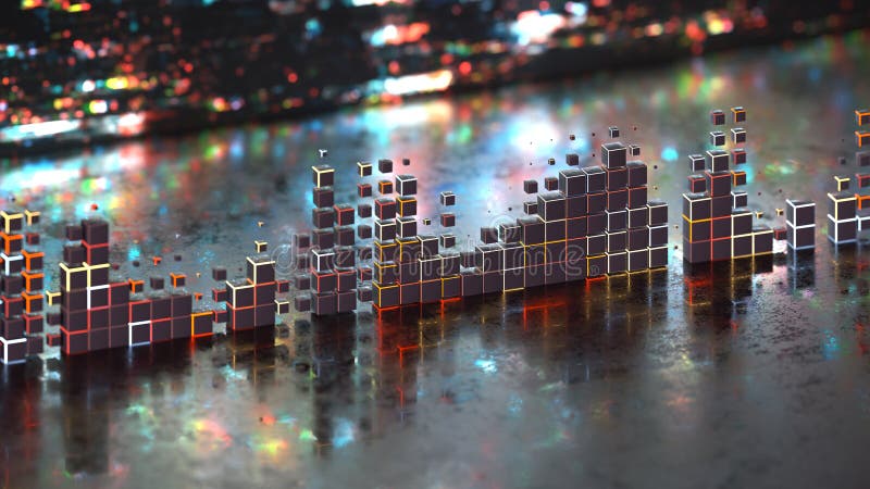 Equalizer or Spectrum Analyzer 3D Rendering Illustration Stock ...