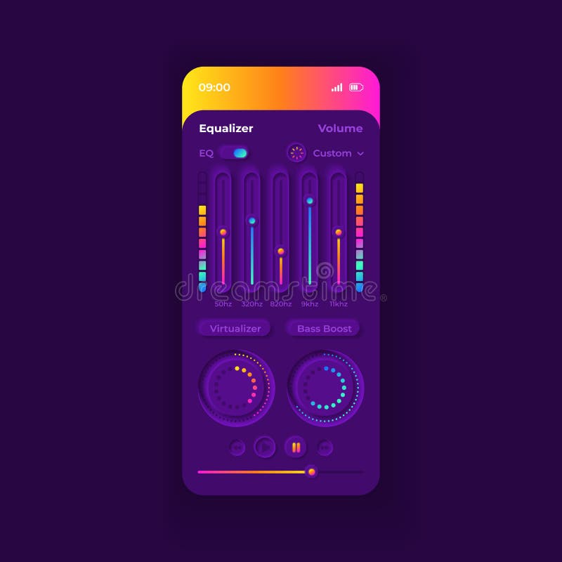 Equalizer Theme Smartphone Interface Vector Template Stock Vector ...